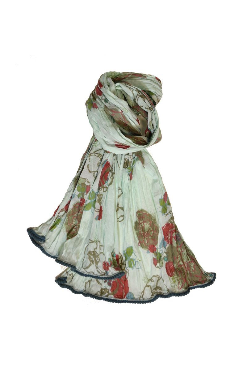 Crinkled Cotton Scarf - Papillon Sea – Studio Opal Boutique