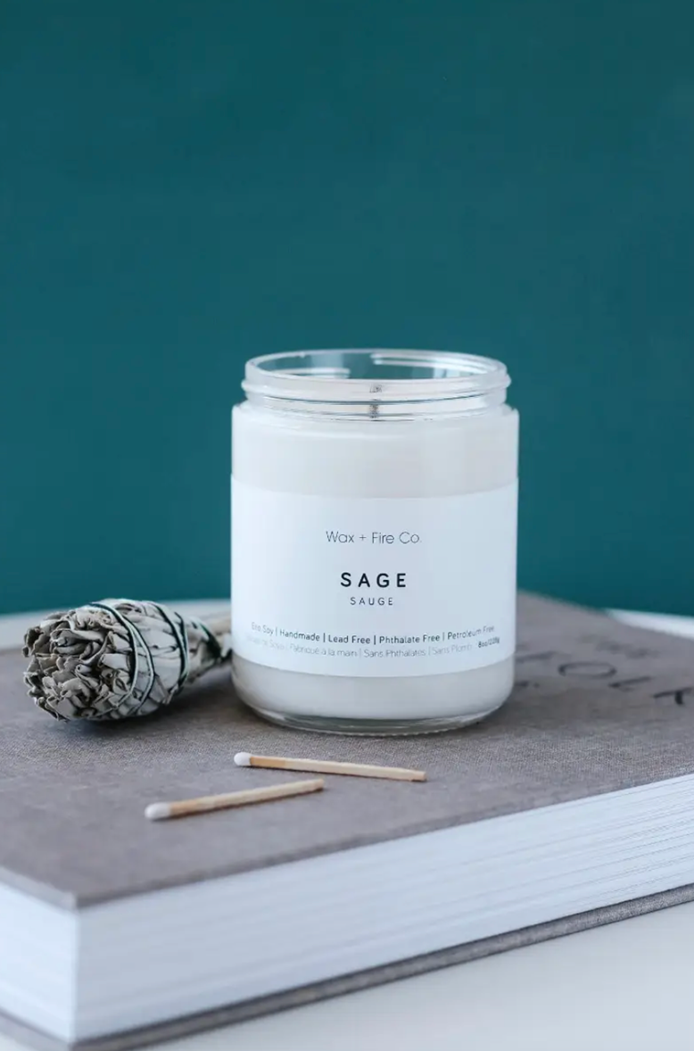Wax + Fire Co. Sage Soy Candle - 4oz – Studio Opal Boutique