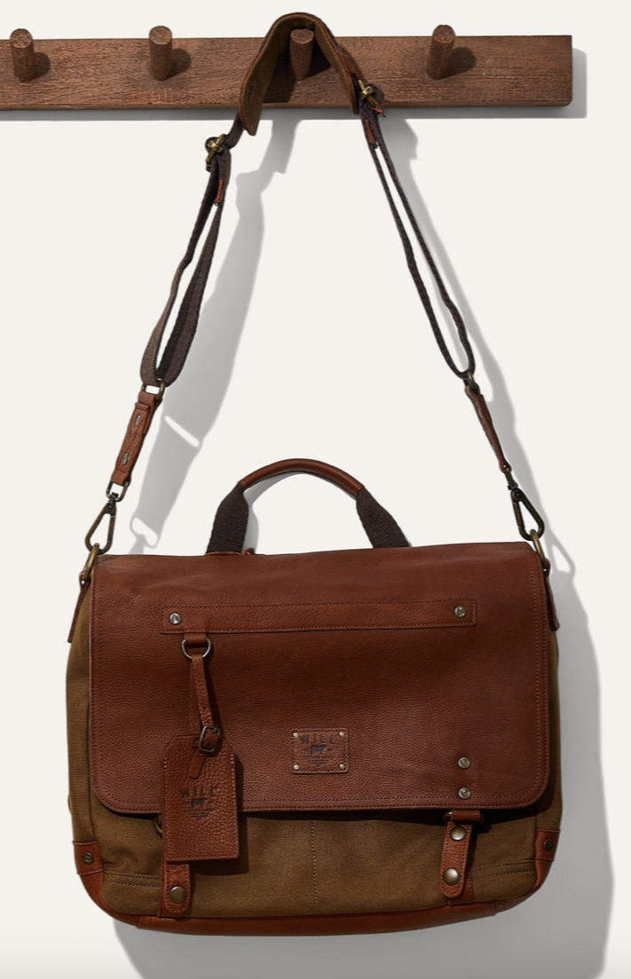 Will Leather Goods Wallace Canvas And Leather Messenger – Studio Opal ...